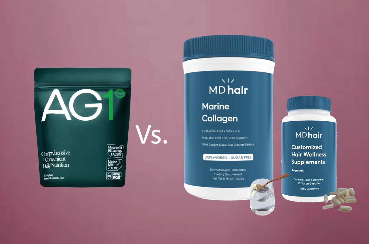 Athletic greens (AG1) vs. MDhair Regrowth Supplements for Hair Growth ...
